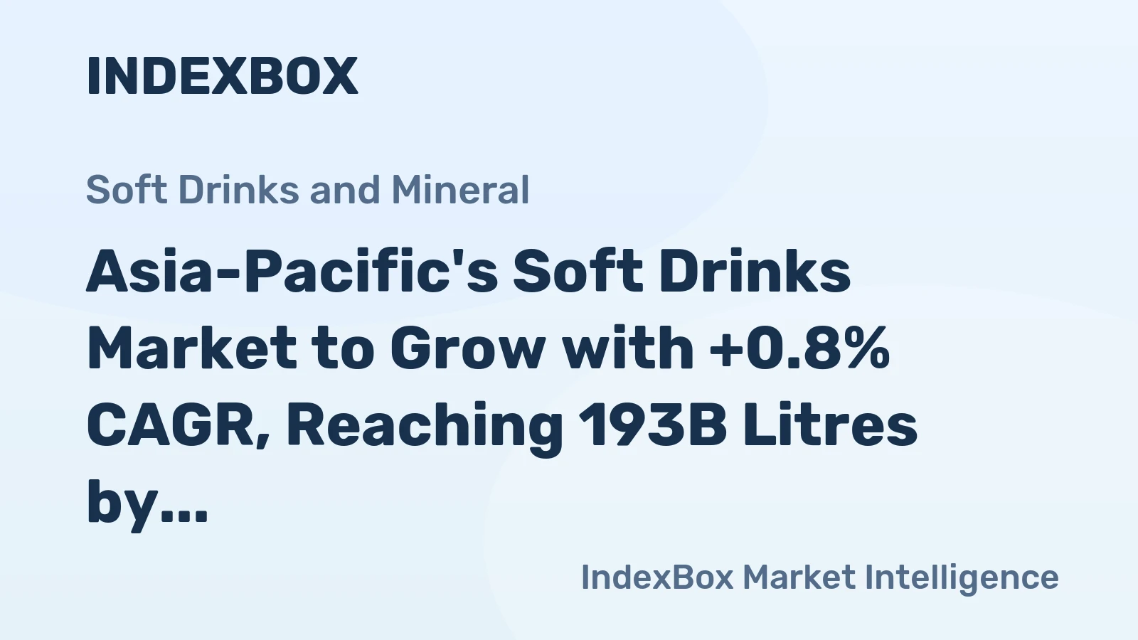 Asia-Pacific's Soft Drinks Market to Grow with +0.8% CAGR, Reaching 193B Litres by 2035