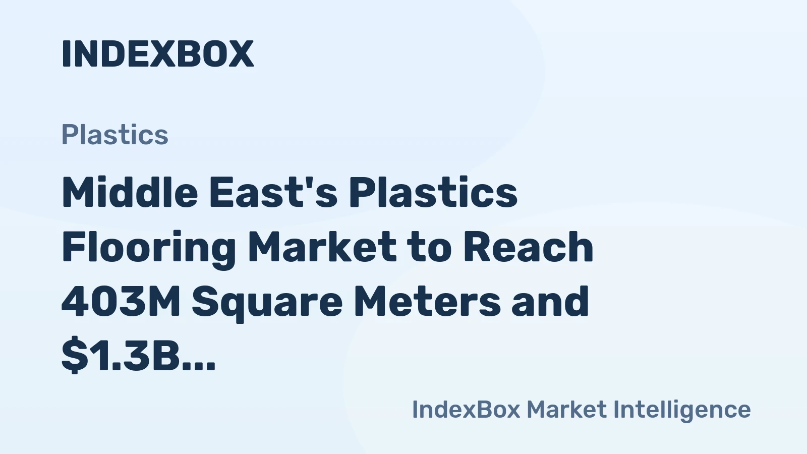 Middle East's Plastics Flooring Market to Reach 403M Square Meters and $1.3B by 2035