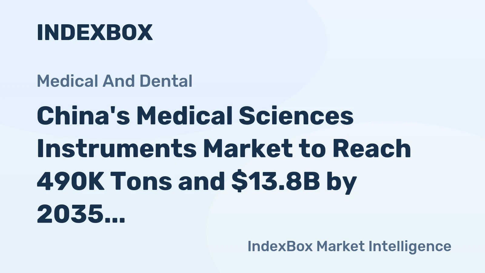 China's Medical Sciences Instruments Market to Reach 490K Tons and $13.8B by 2035