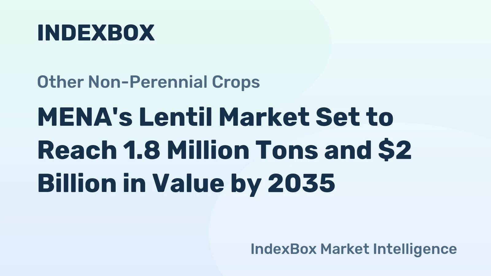 MENA's Lentil Market Set to Reach 1.8 Million Tons and $2 Billion in Value by 2035