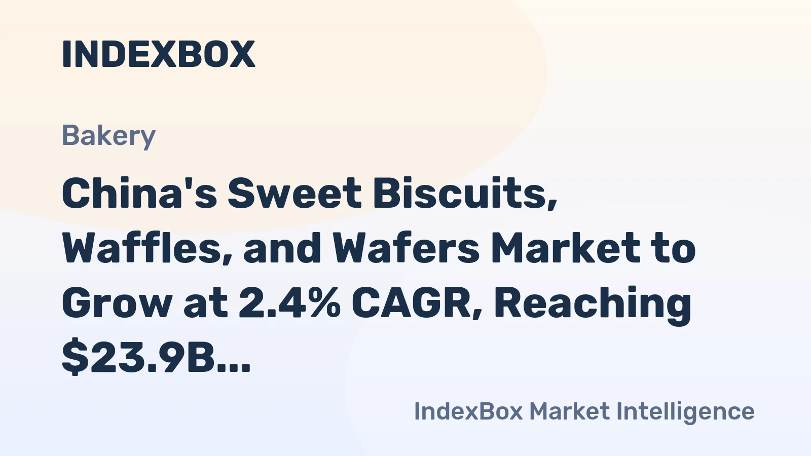 China's Sweet Biscuits, Waffles, and Wafers Market to Grow at 2.4% CAGR, Reaching $23.9B by 2035