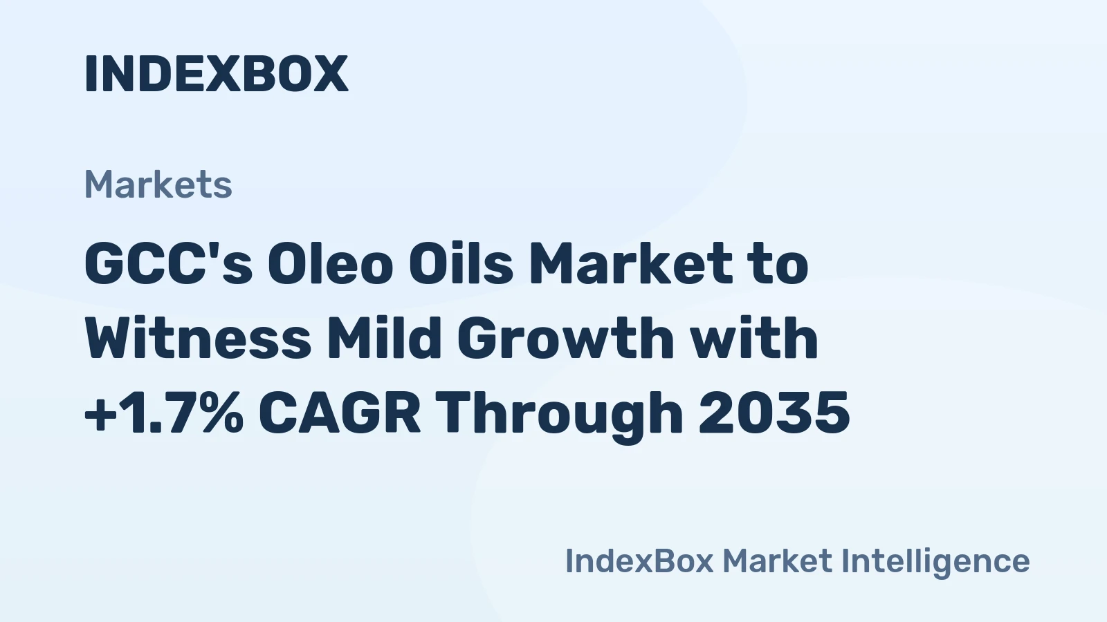 GCC's Oleo Oils Market to Witness Mild Growth with +1.7% CAGR Through 2035