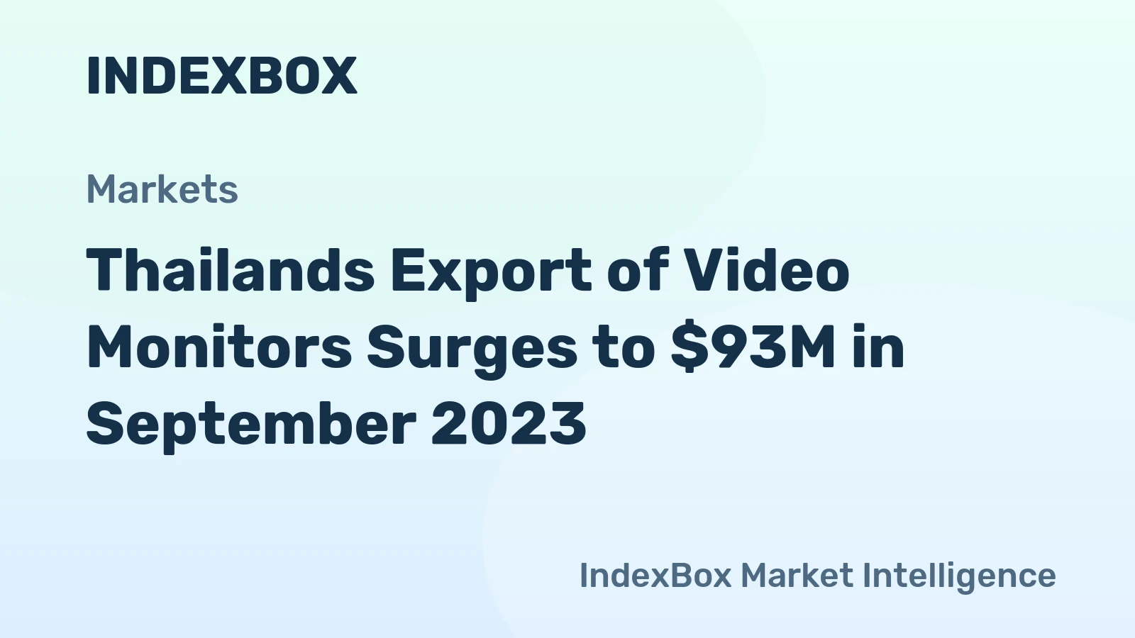 Thailands Export of Video Monitors Surges to $93M in September 2023