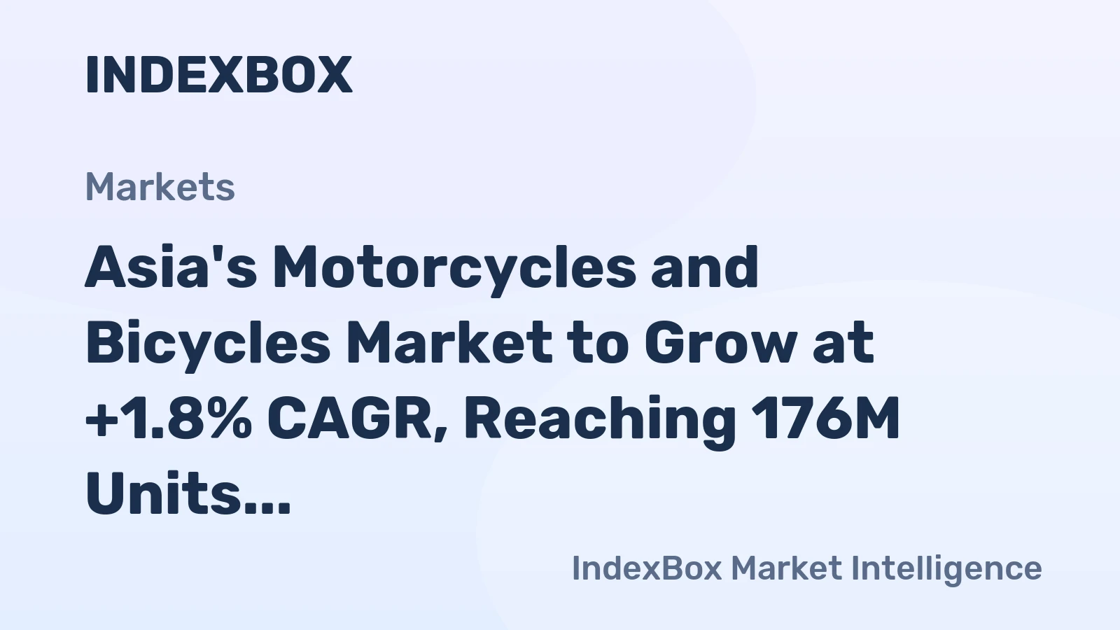 Asia's Motorcycles and Bicycles Market to Grow at +1.8% CAGR, Reaching 176M Units by 2035