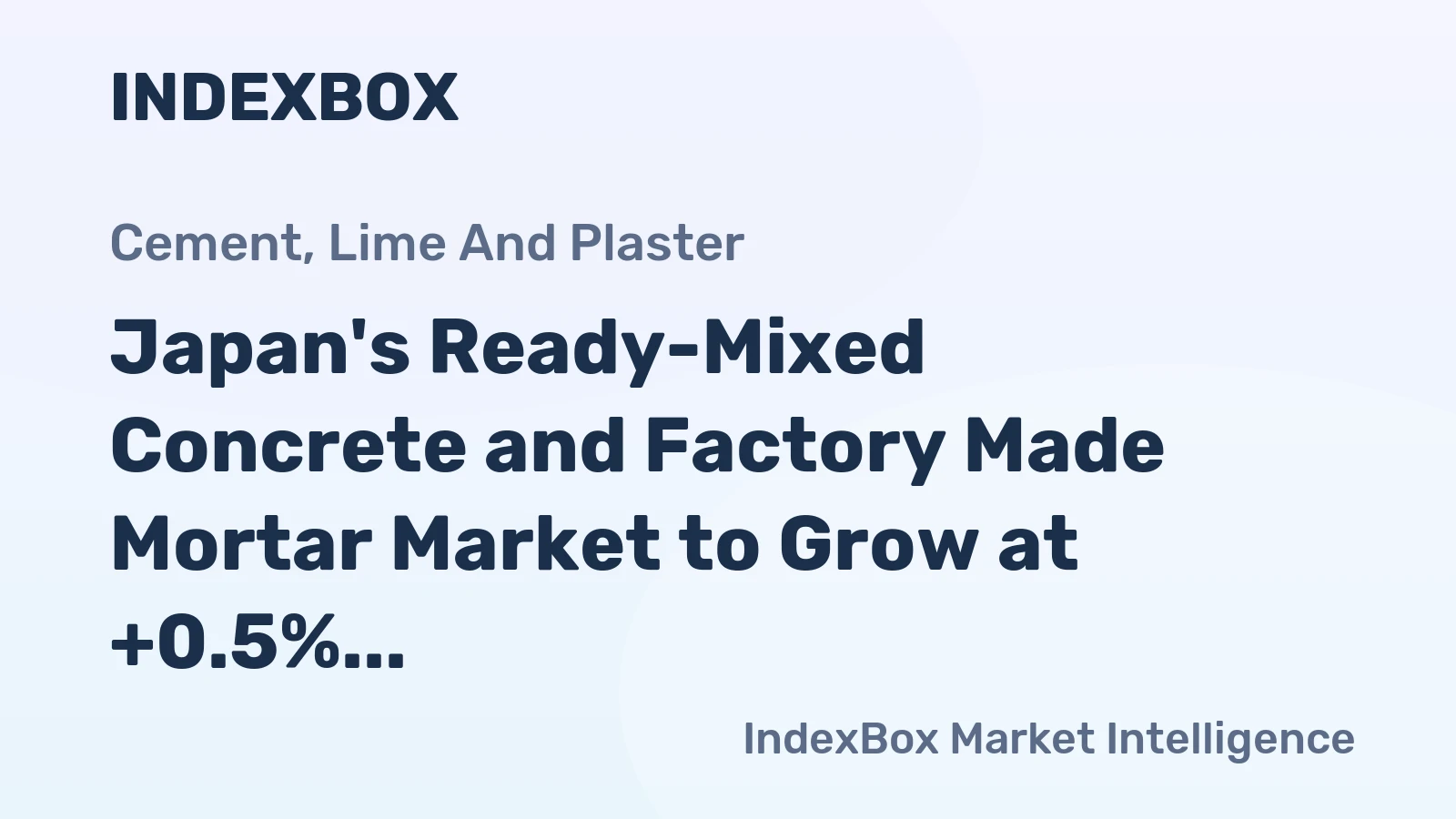 Japan's Ready-Mixed Concrete and Factory Made Mortar Market to Grow at +0.5% CAGR, Reaching 207M Tons by 2035
