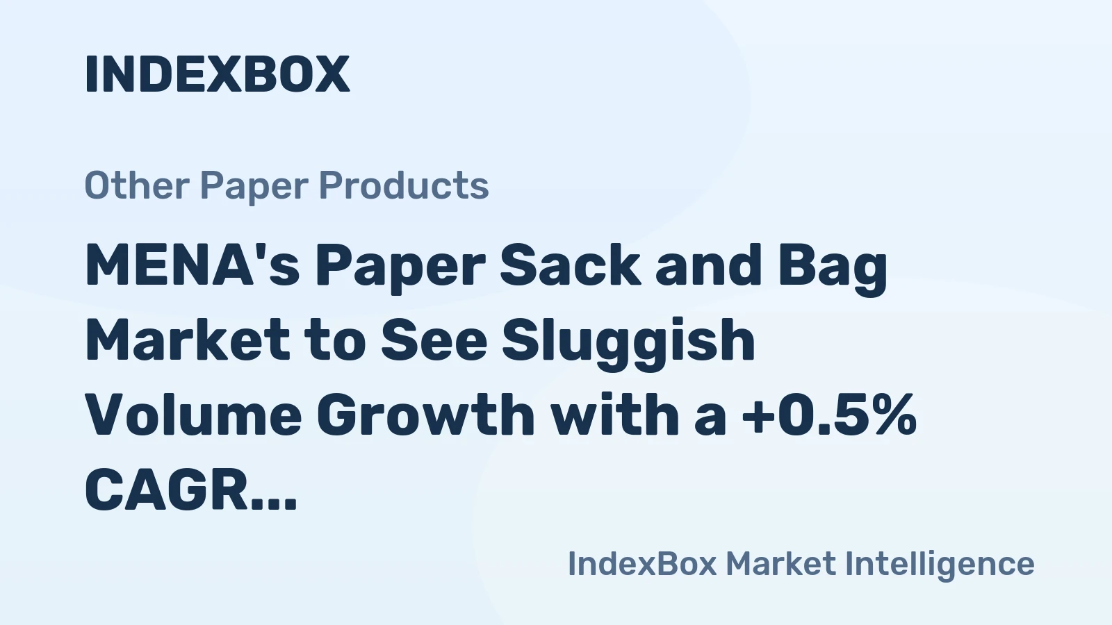 MENA's Paper Sack and Bag Market to See Sluggish Volume Growth with a +0.5% CAGR Through 2035