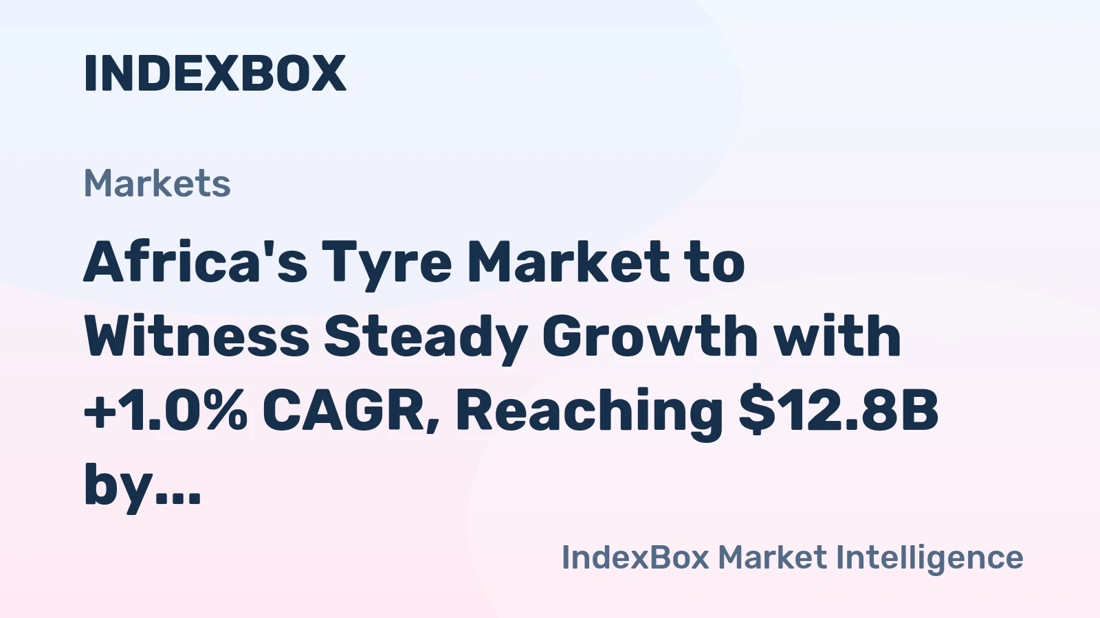 Africa's Tyre Market to Witness Steady Growth with +1.0% CAGR, Reaching $12.8B by 2035