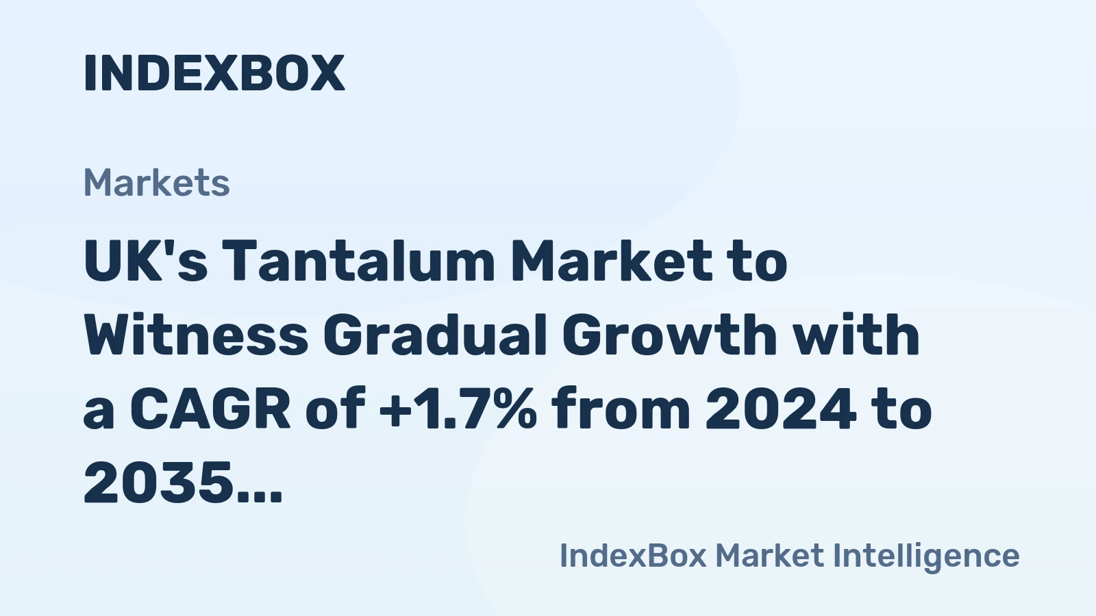 UK's Tantalum Market to Witness Gradual Growth with a CAGR of +1.7% from 2024 to 2035