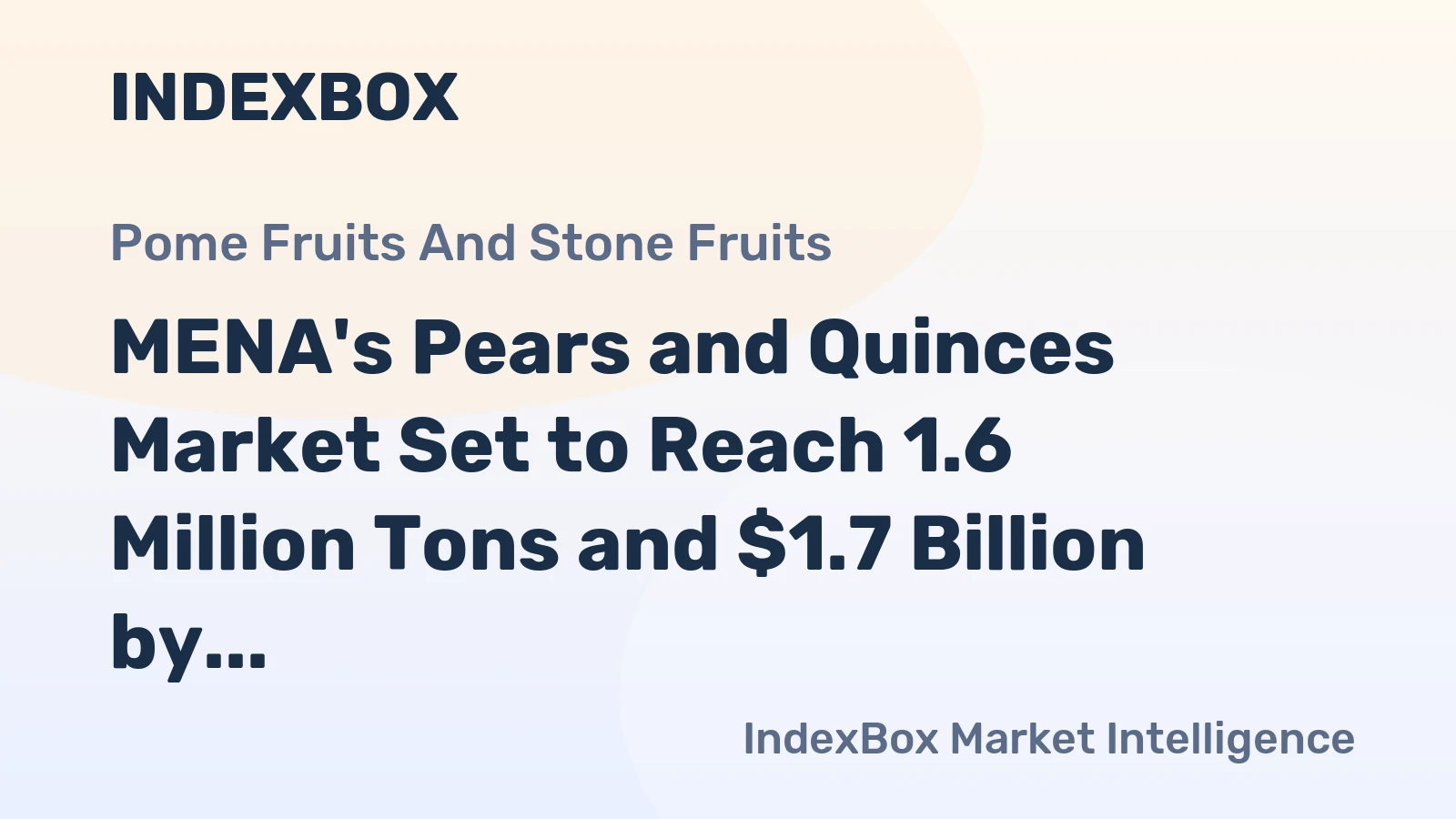 MENA's Pears and Quinces Market Set to Reach 1.6 Million Tons and $1.7 Billion by 2035