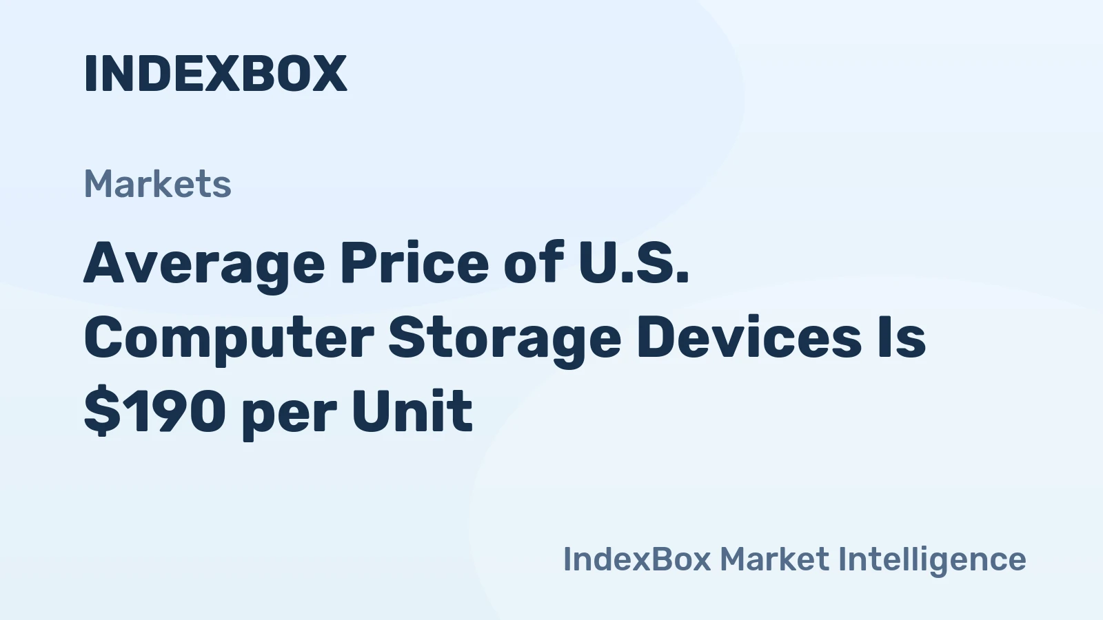 Average Price of U.S. Computer Storage Devices Is $190 per Unit