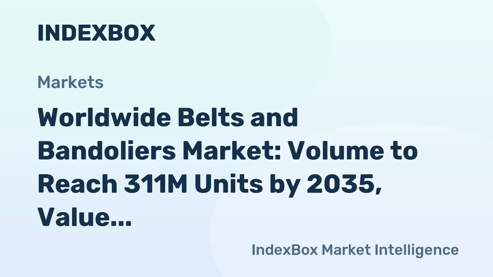 Worldwide Belts and Bandoliers Market: Volume to Reach 311M Units by 2035, Value Expected to Hit $12.9B
