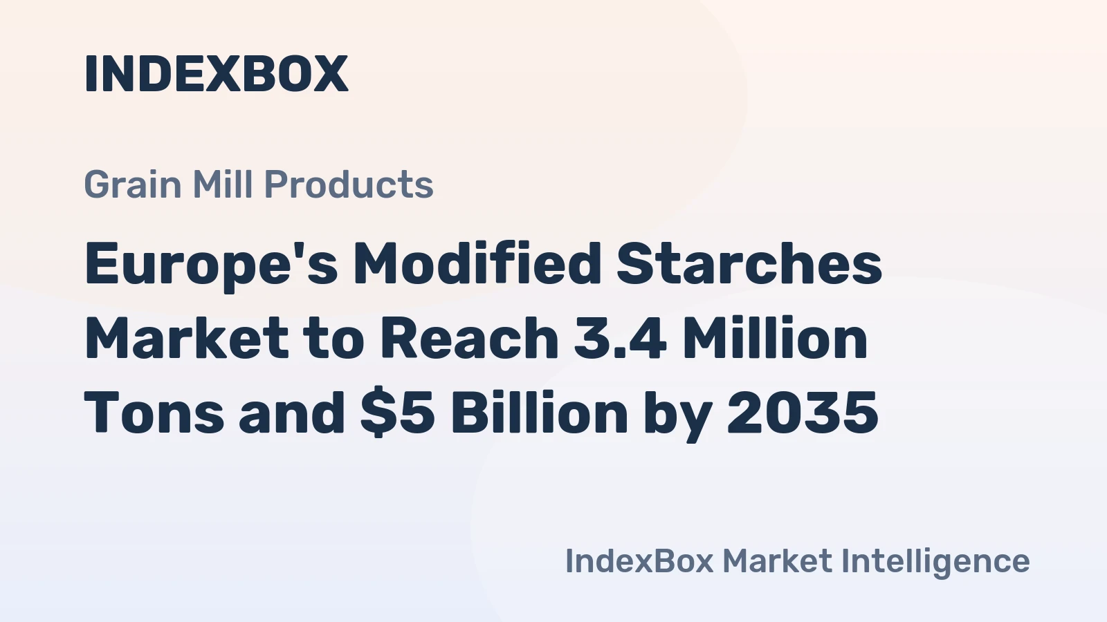 Europe's Modified Starches Market to Reach 3.4 Million Tons and $5 Billion by 2035