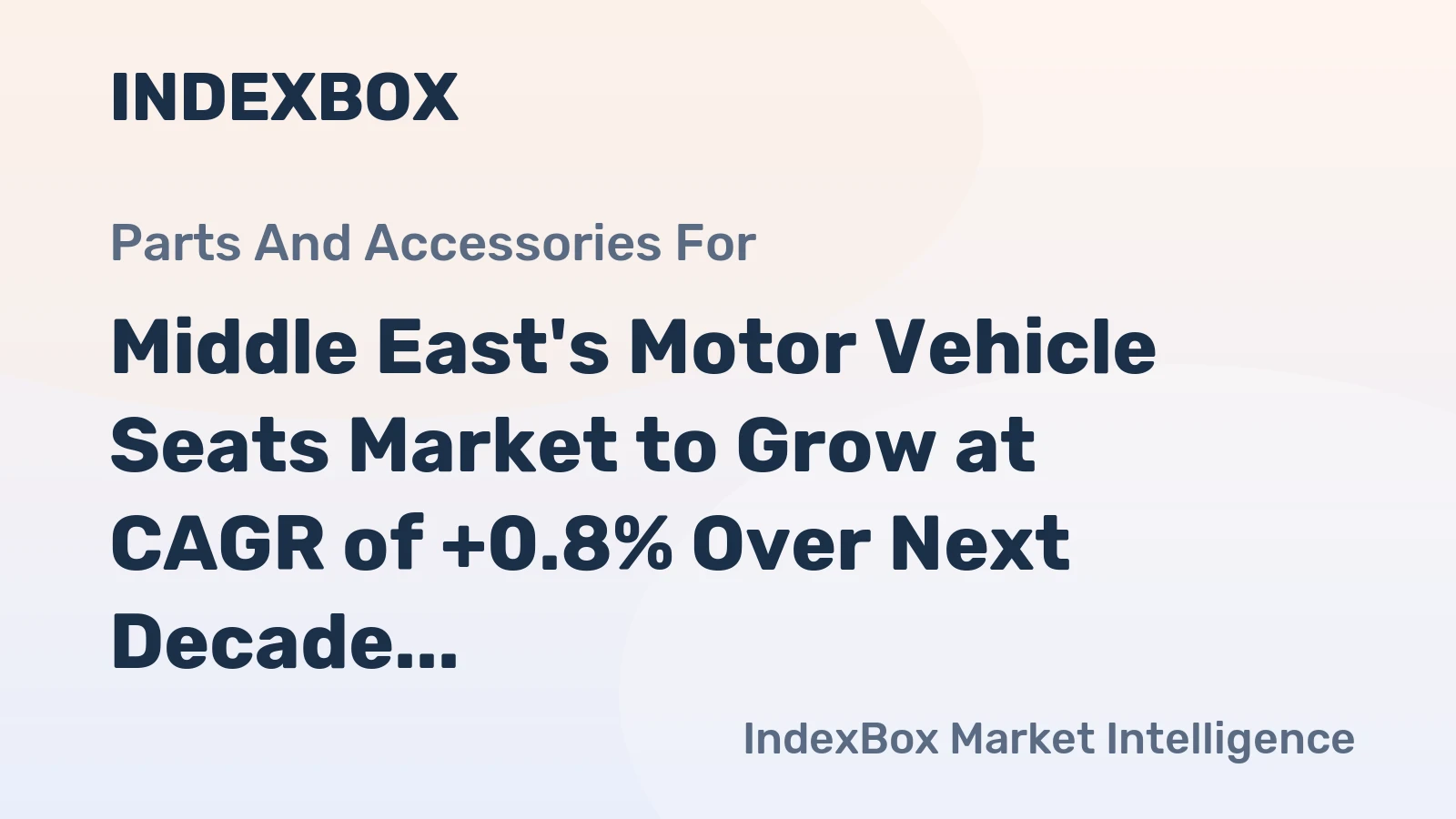 Middle East's Motor Vehicle Seats Market to Grow at CAGR of +0.8% Over Next Decade