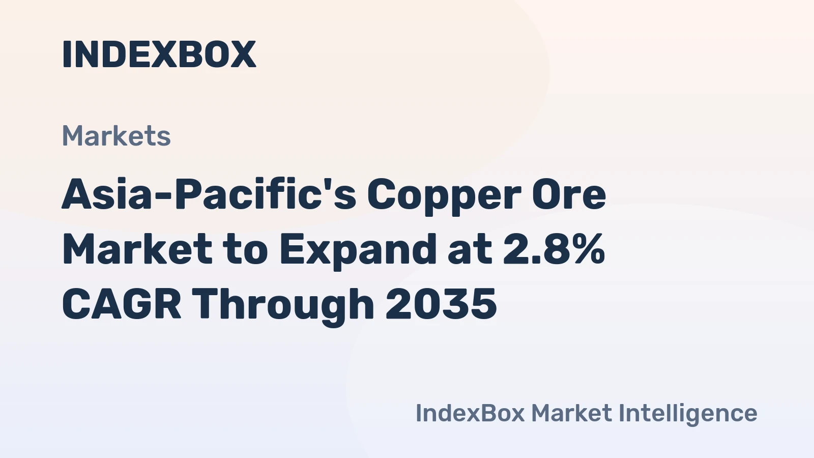 Asia-Pacific's Copper Ore Market to Expand at 2.8% CAGR Through 2035