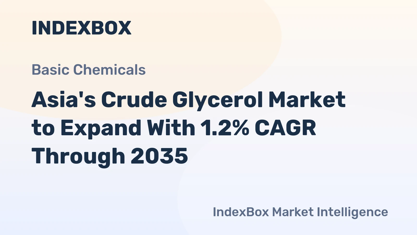 Asia's Crude Glycerol Market to Expand With 1.2% CAGR Through 2035