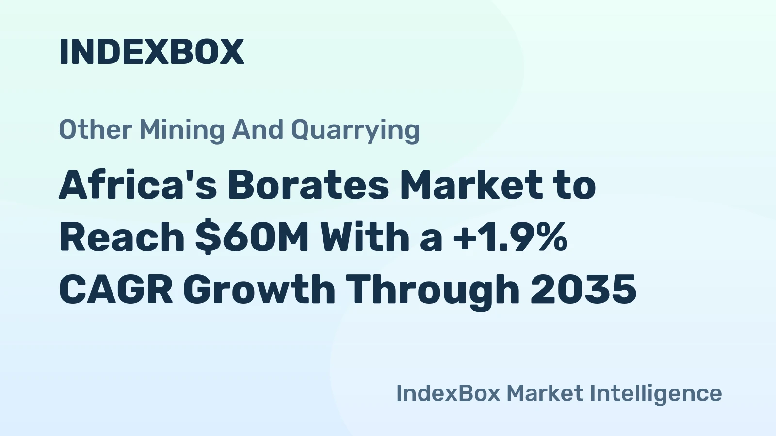 Africa's Borates Market to Reach $60M With a +1.9% CAGR Growth Through 2035