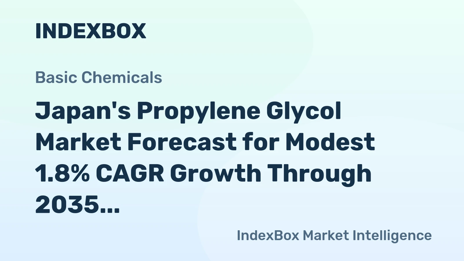 Japan's Propylene Glycol Market Forecast for Modest 1.8% CAGR Growth Through 2035