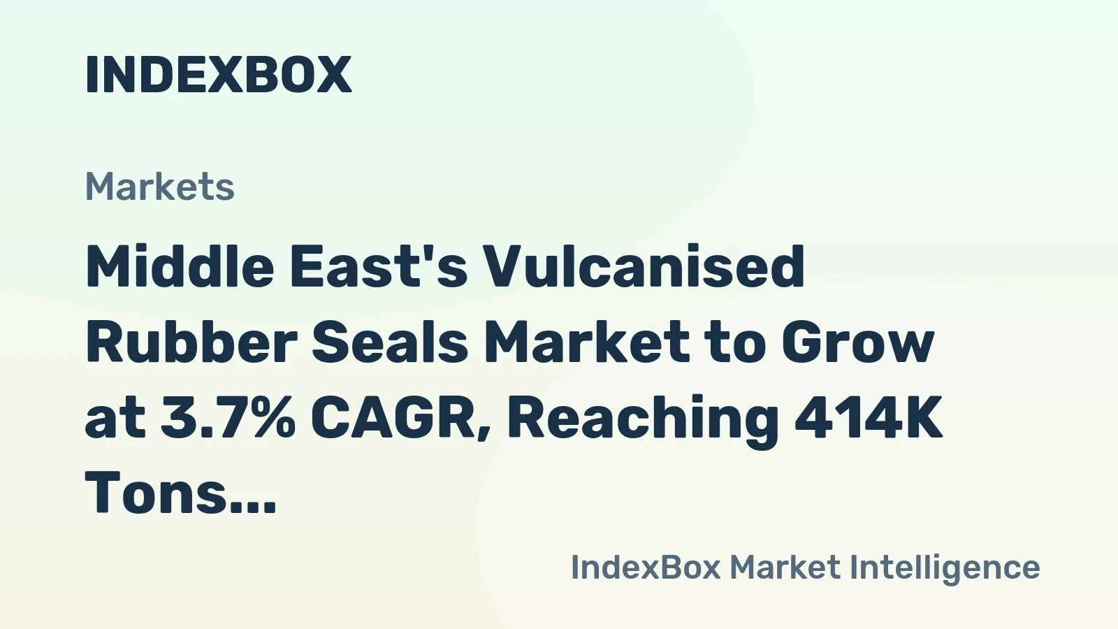 Middle East's Vulcanised Rubber Seals Market to Grow at 3.7% CAGR, Reaching 414K Tons by 2035