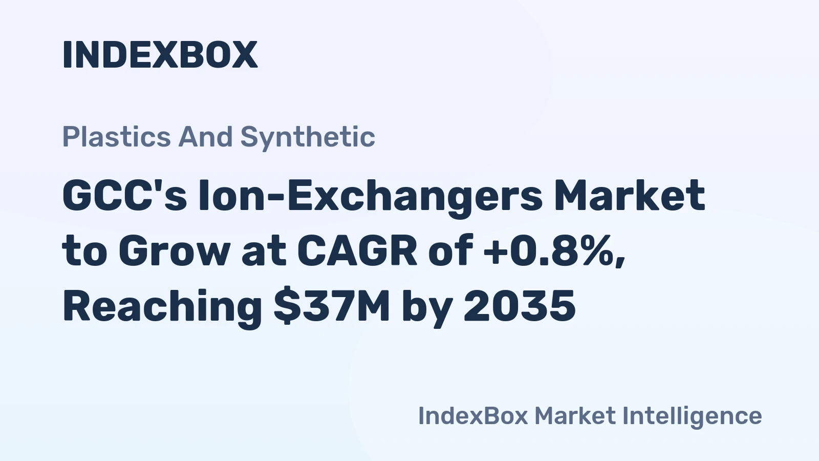 GCC's Ion-Exchangers Market to Grow at CAGR of +0.8%, Reaching $37M by 2035