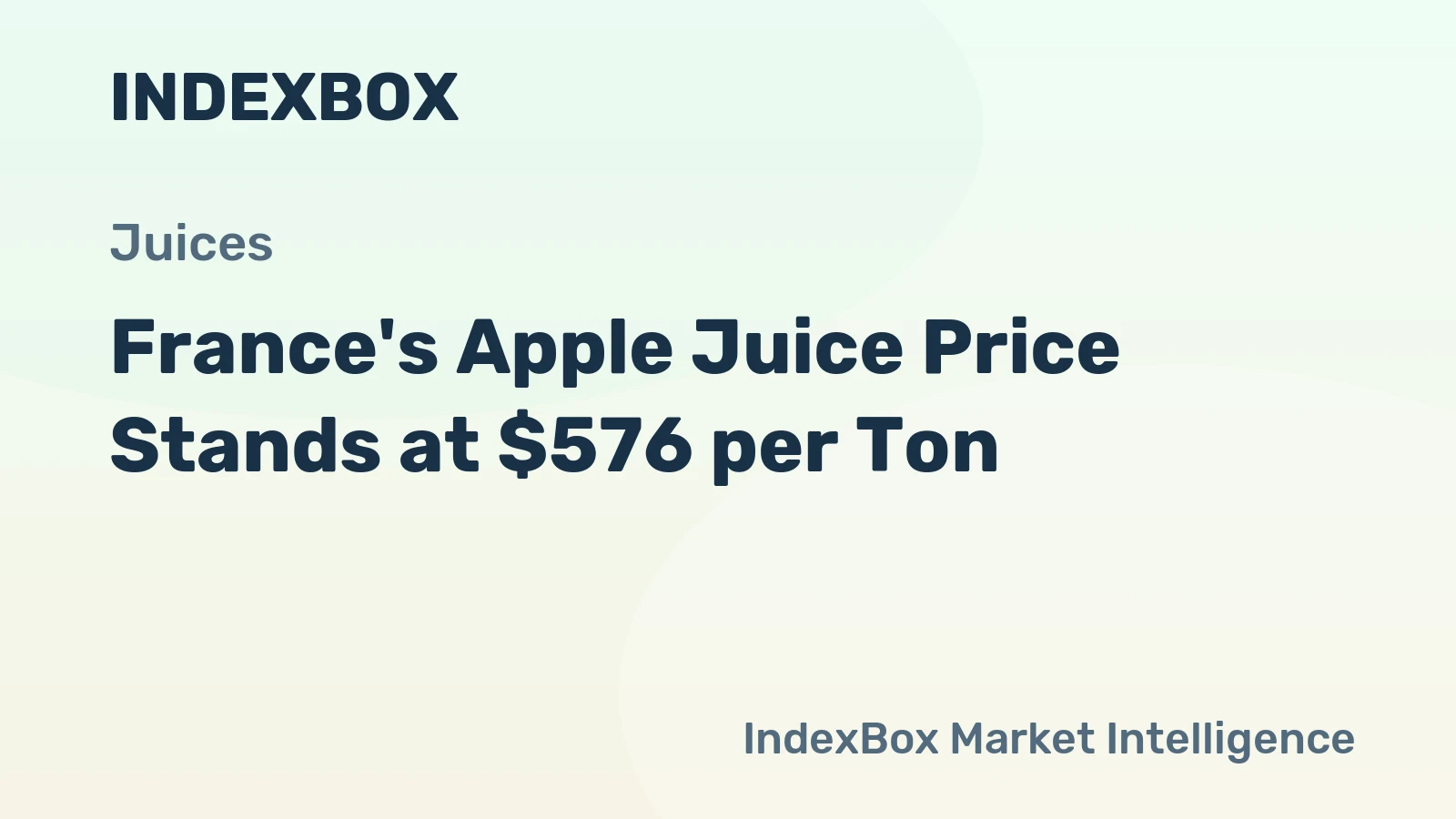 France's Apple Juice Price Stands at $576 per Ton