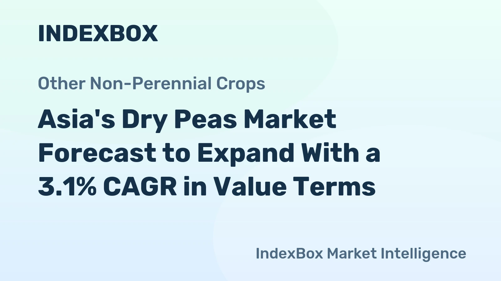 Asia's Dry Peas Market Forecast to Expand With a 3.1% CAGR in Value Terms