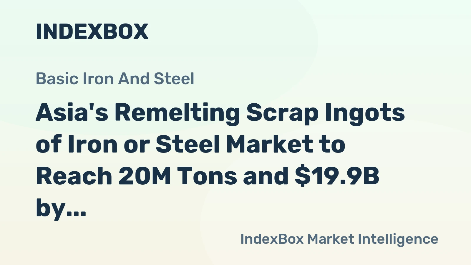 Asia's Remelting Scrap Ingots of Iron or Steel Market to Reach 20M Tons and $19.9B by 2035