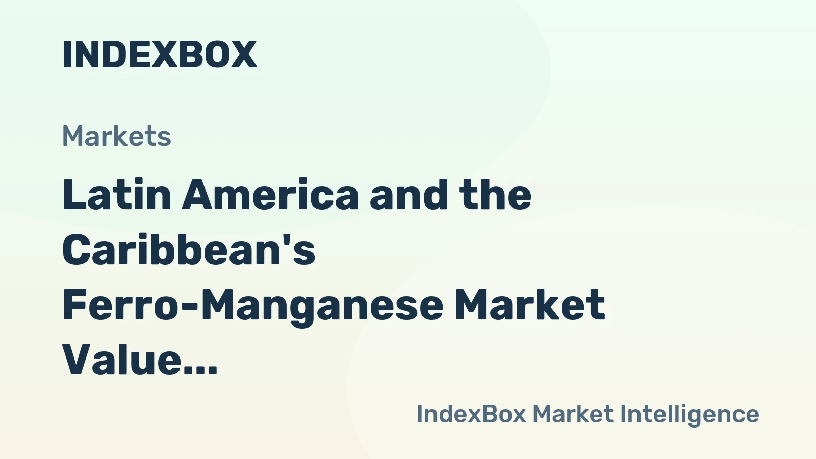 Latin America and the Caribbean's Ferro-Manganese Market Value to Grow at 1.9% CAGR Through 2035