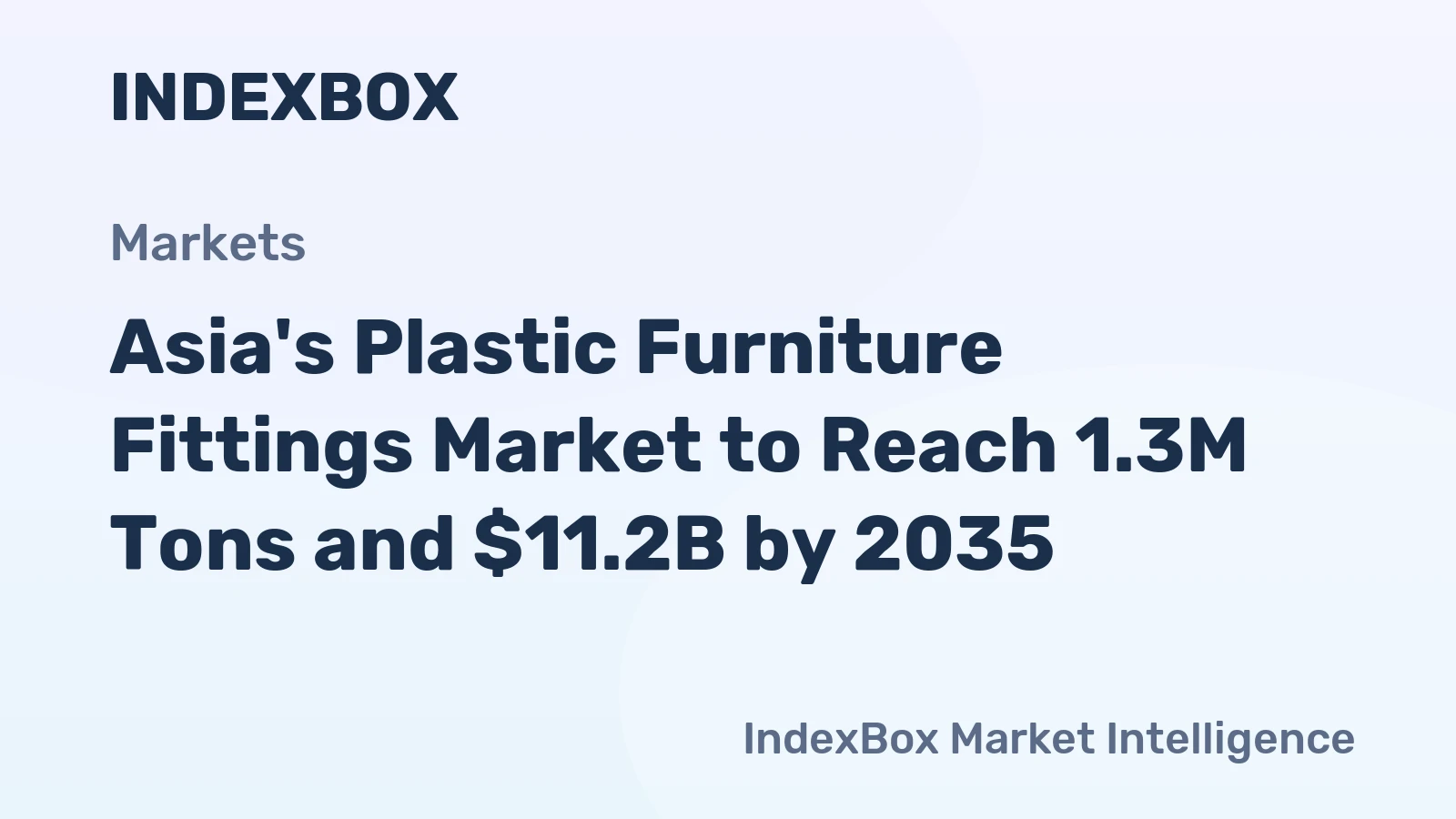 Asia's Plastic Furniture Fittings Market to Reach 1.3M Tons and $11.2B by 2035