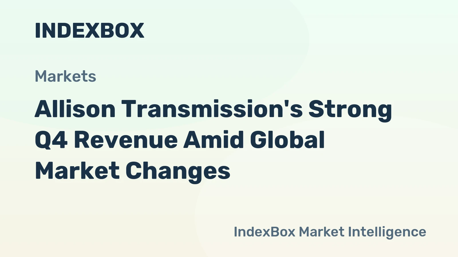 Allison Transmission's Strong Q4 Revenue Amid Global Market Changes