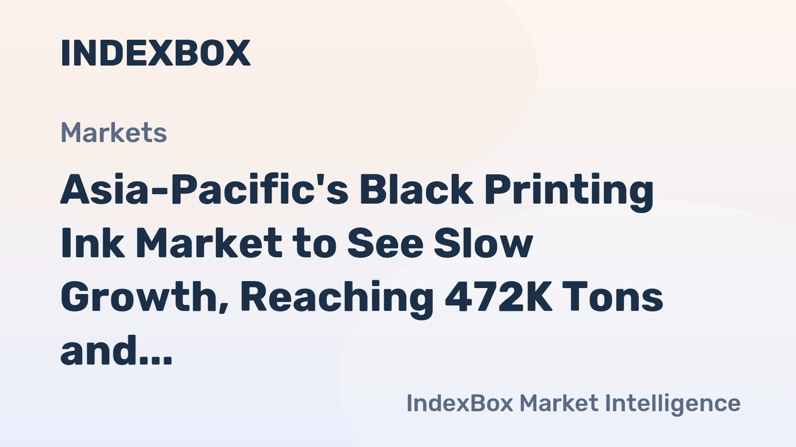Asia-Pacific's Black Printing Ink Market to See Slow Growth, Reaching 472K Tons and $3.3B in Value by 2035