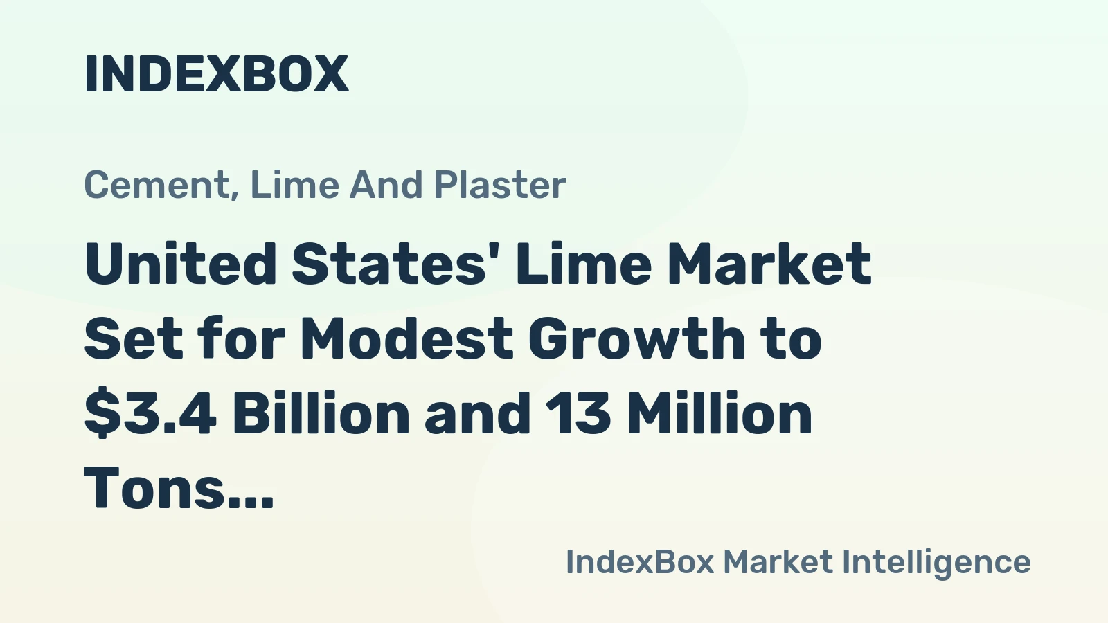 United States' Lime Market Set for Modest Growth to $3.4 Billion and 13 Million Tons by 2035