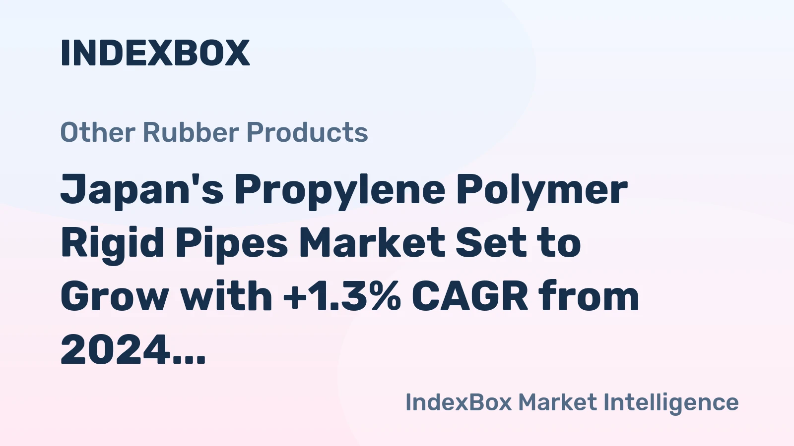 Japan's Propylene Polymer Rigid Pipes Market Set to Grow with +1.3% CAGR from 2024 to 2035