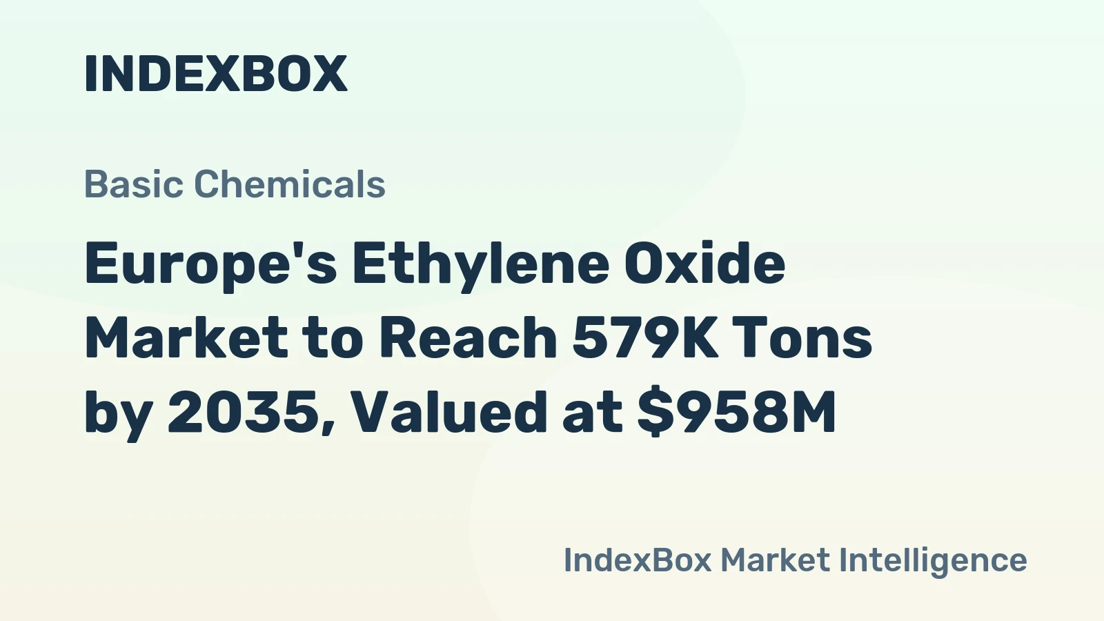 Europe's Ethylene Oxide Market to Reach 579K Tons by 2035, Valued at $958M