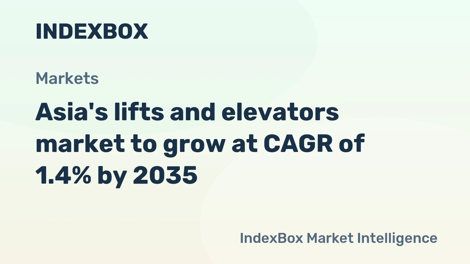 Asia's lifts and elevators market to grow at CAGR of 1.4% by 2035