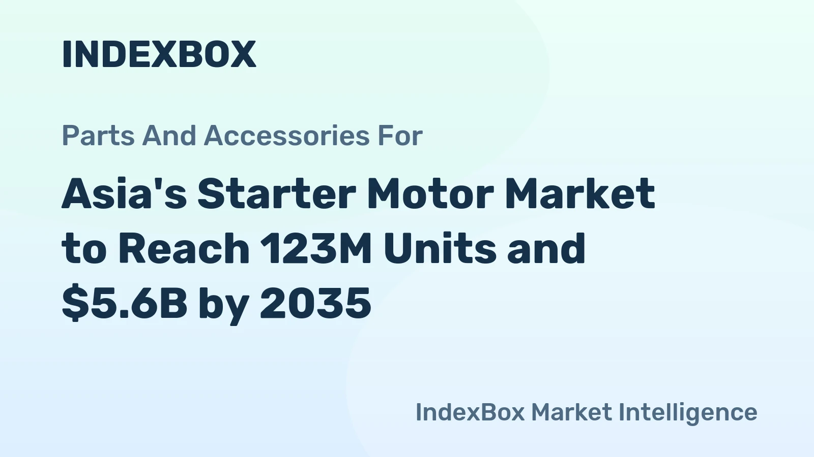 Asia's Starter Motor Market to Reach 123M Units and $5.6B by 2035