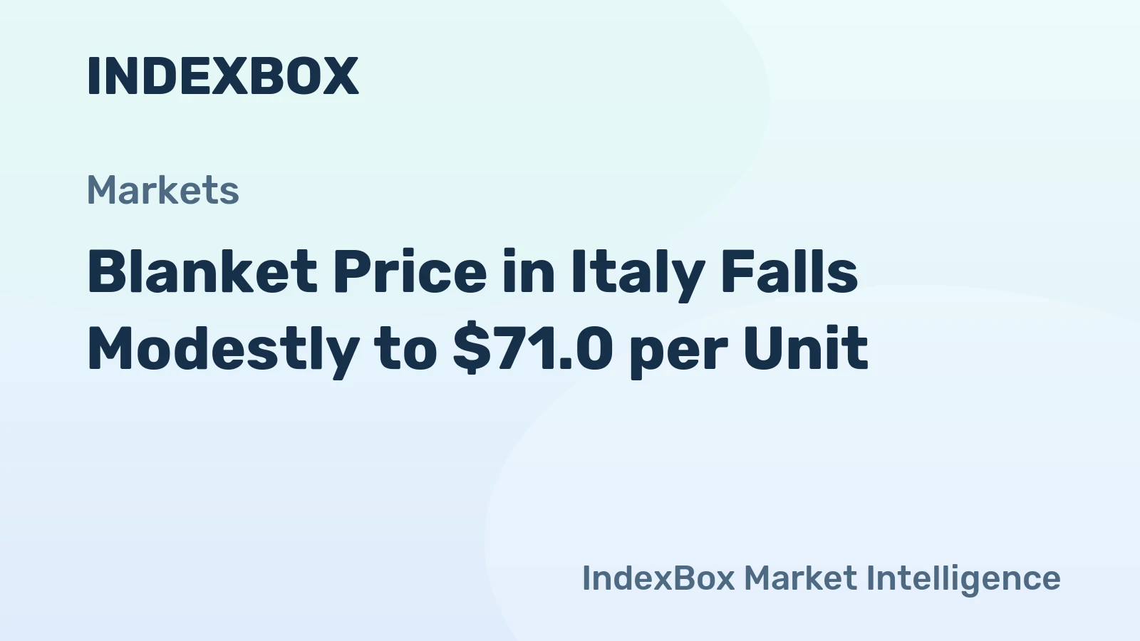 Blanket Price in Italy Falls Modestly to $71.0 per Unit