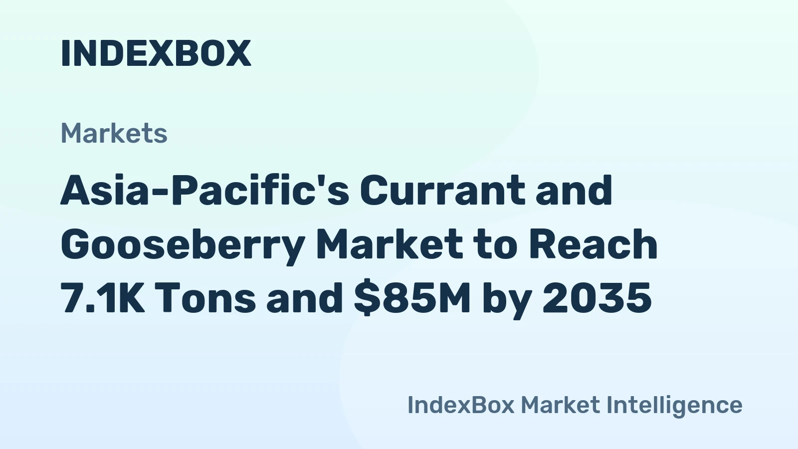 Asia-Pacific's Currant and Gooseberry Market to Reach 7.1K Tons and $85M by 2035