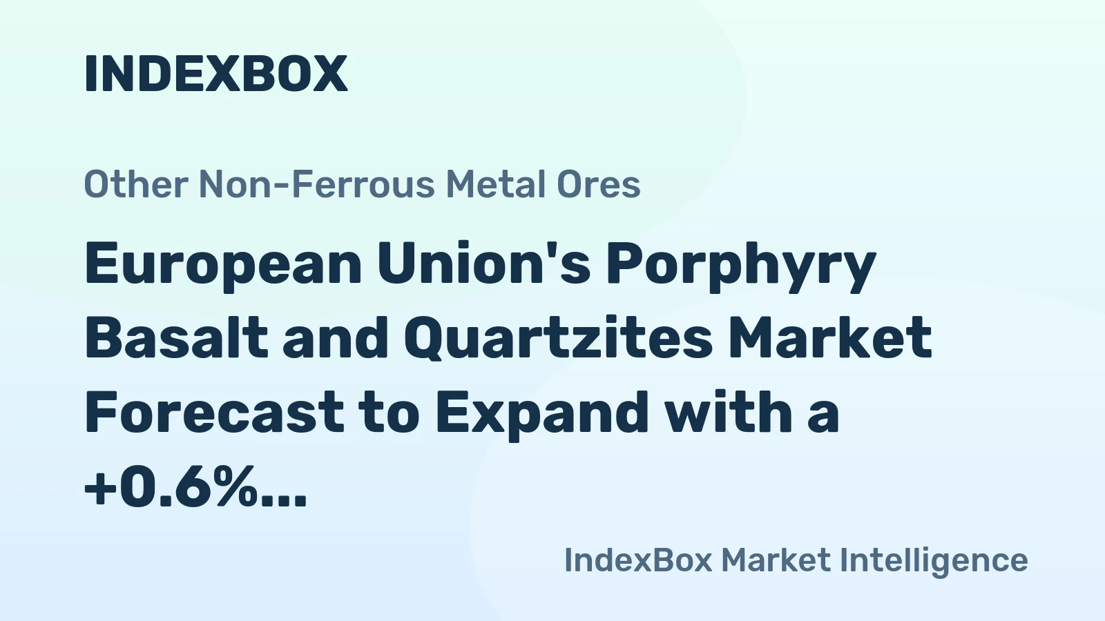 European Union's Porphyry Basalt and Quartzites Market Forecast to Expand with a +0.6% CAGR