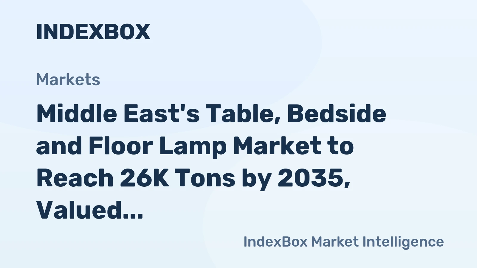 Middle East's Table, Bedside and Floor Lamp Market to Reach 26K Tons by 2035, Valued at $237M