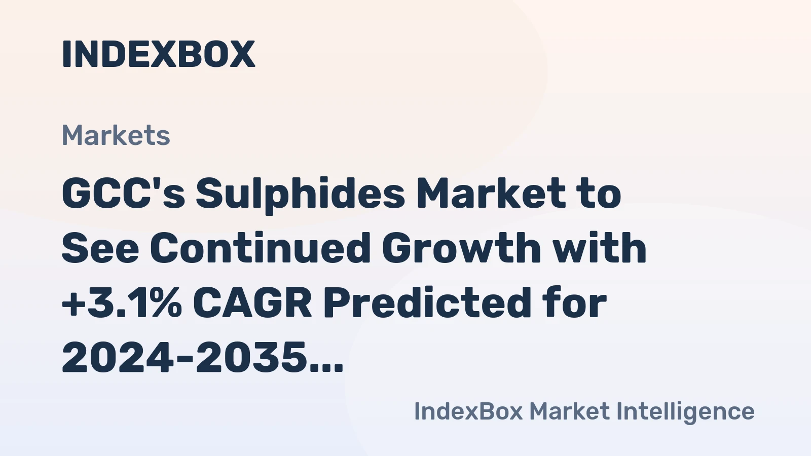 GCC's Sulphides Market to See Continued Growth with +3.1% CAGR Predicted for 2024-2035