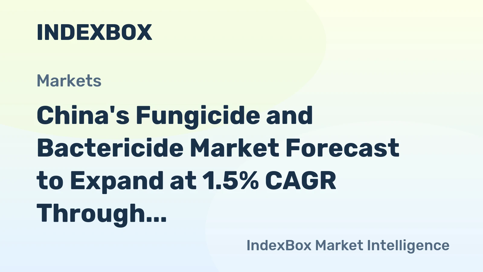 China's Fungicide and Bactericide Market Forecast to Expand at 1.5% CAGR Through 2035