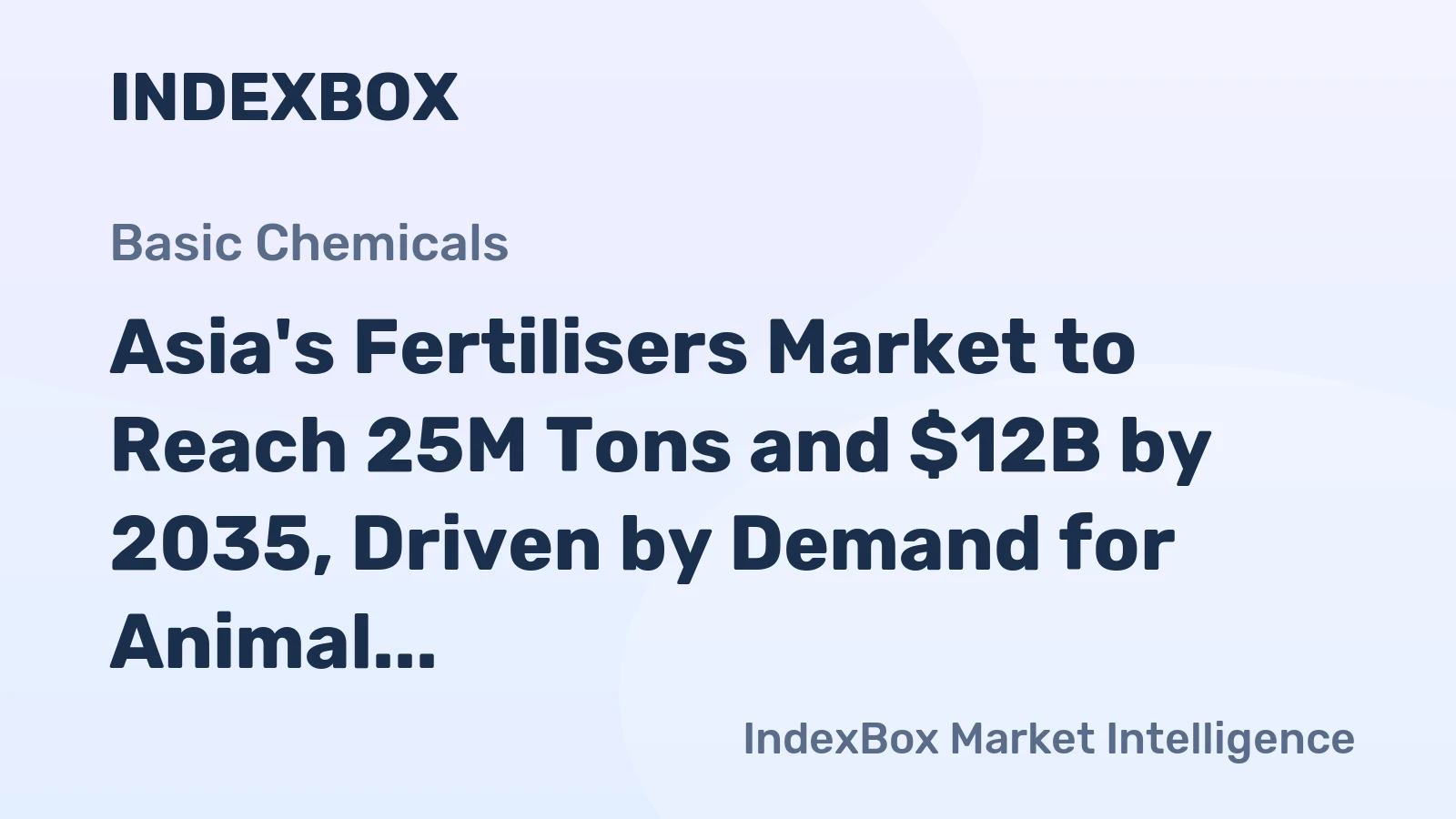 Asia's Fertilisers Market to Reach 25M Tons and $12B by 2035, Driven by Demand for Animal and Vegetable Fertilisers