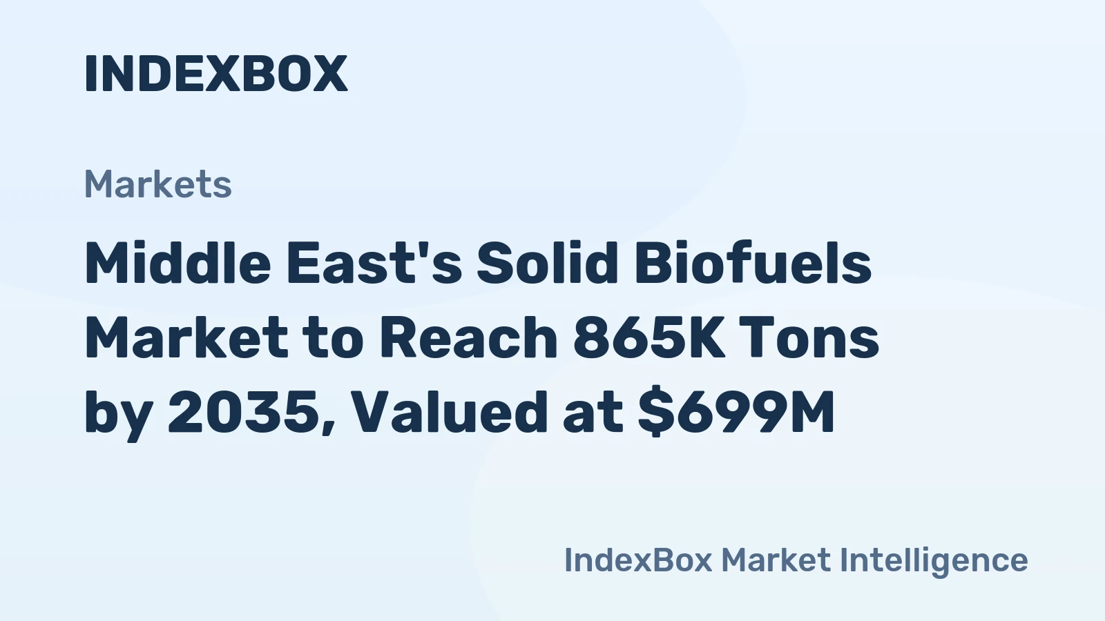 Middle East's Solid Biofuels Market to Reach 865K Tons by 2035, Valued at $699M
