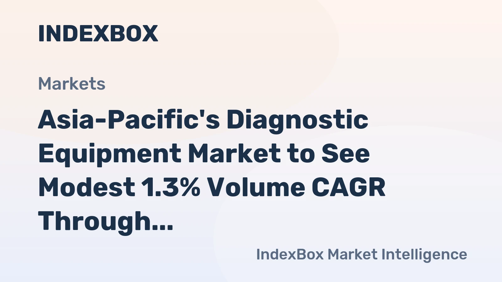 Asia-Pacific's Diagnostic Equipment Market to See Modest 1.3% Volume CAGR Through 2035