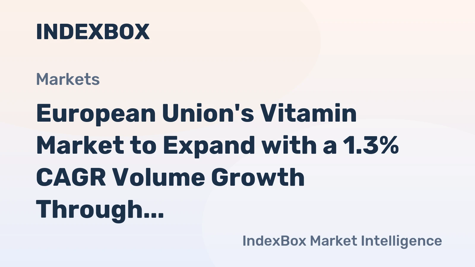 European Union's Vitamin Market to Expand with a 1.3% CAGR Volume Growth Through 2035