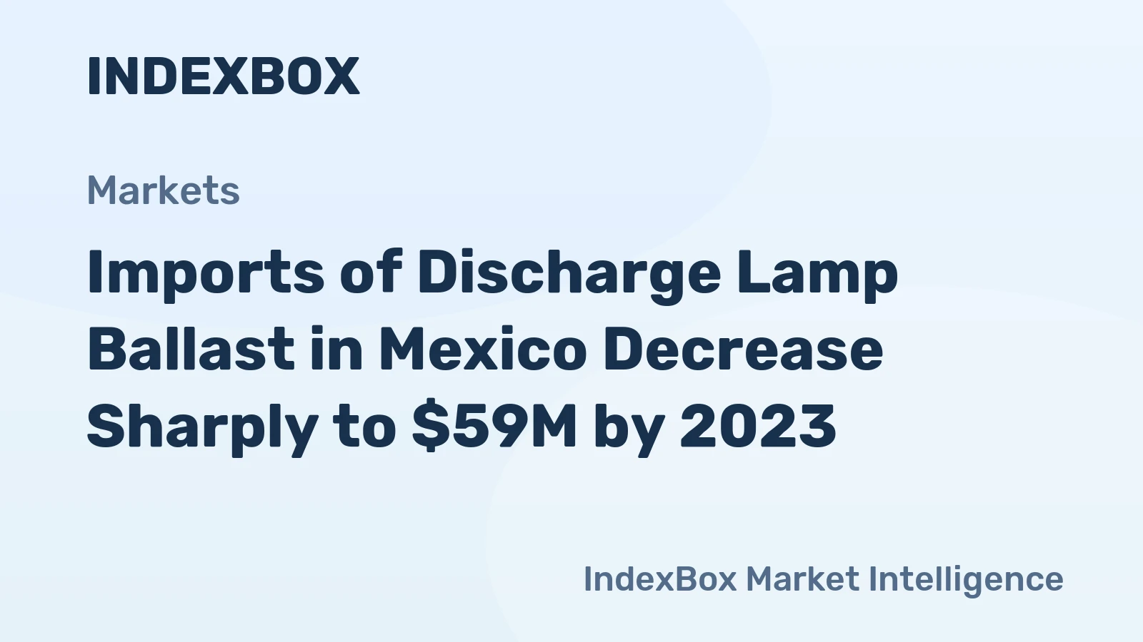 Imports of Discharge Lamp Ballast in Mexico Decrease Sharply to $59M by 2023