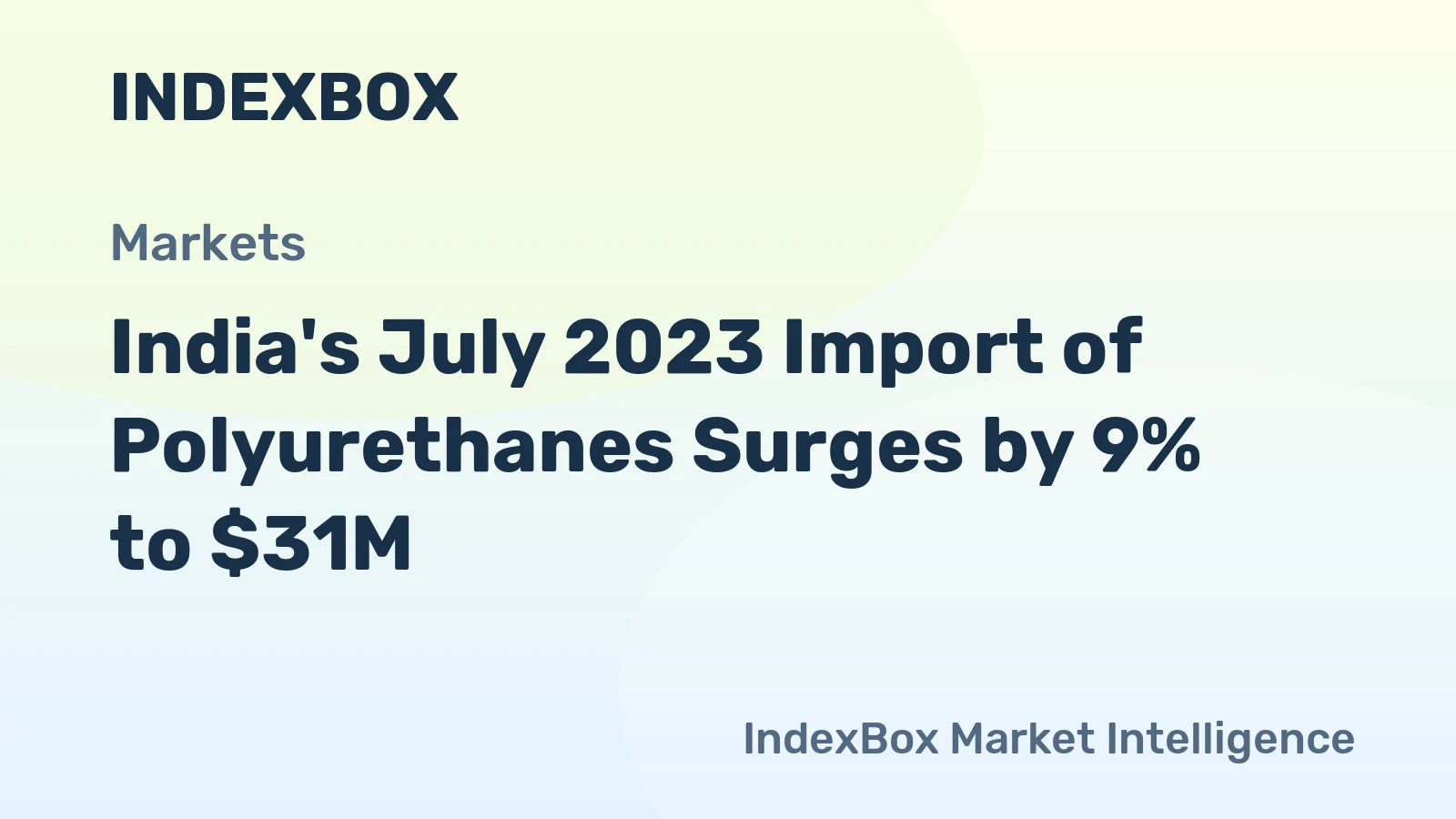 India's July 2023 Import of Polyurethanes Surges by 9% to $31M