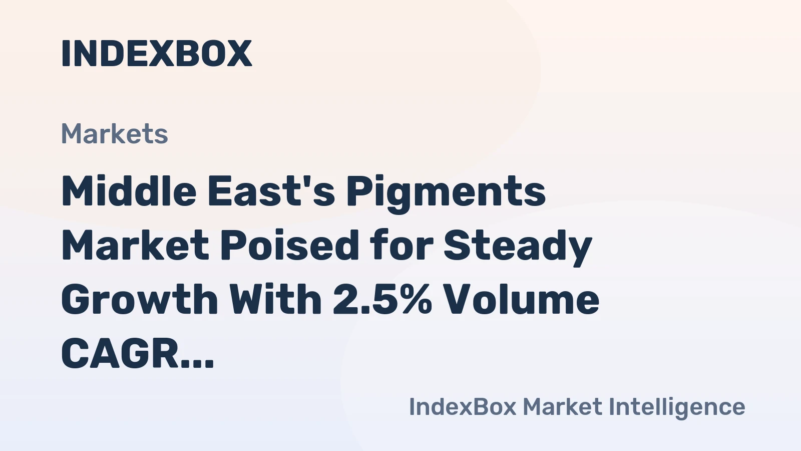Middle East's Pigments Market Poised for Steady Growth With 2.5% Volume CAGR Through 2035