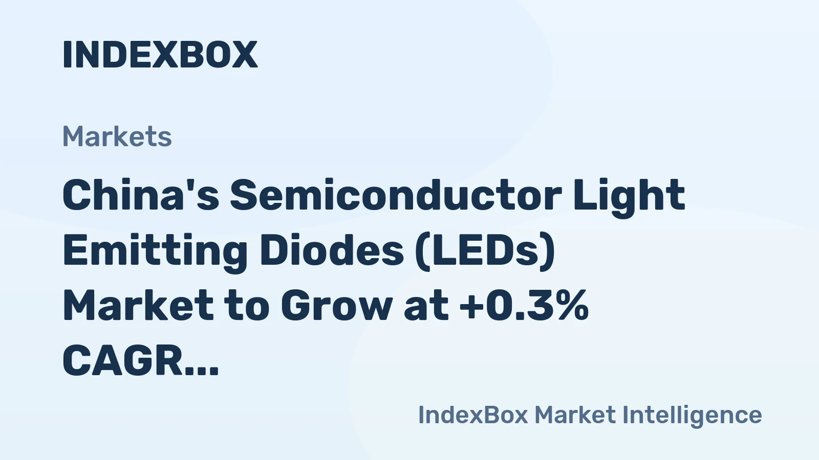 China's Semiconductor Light Emitting Diodes (LEDs) Market to Grow at +0.3% CAGR Over Next Decade