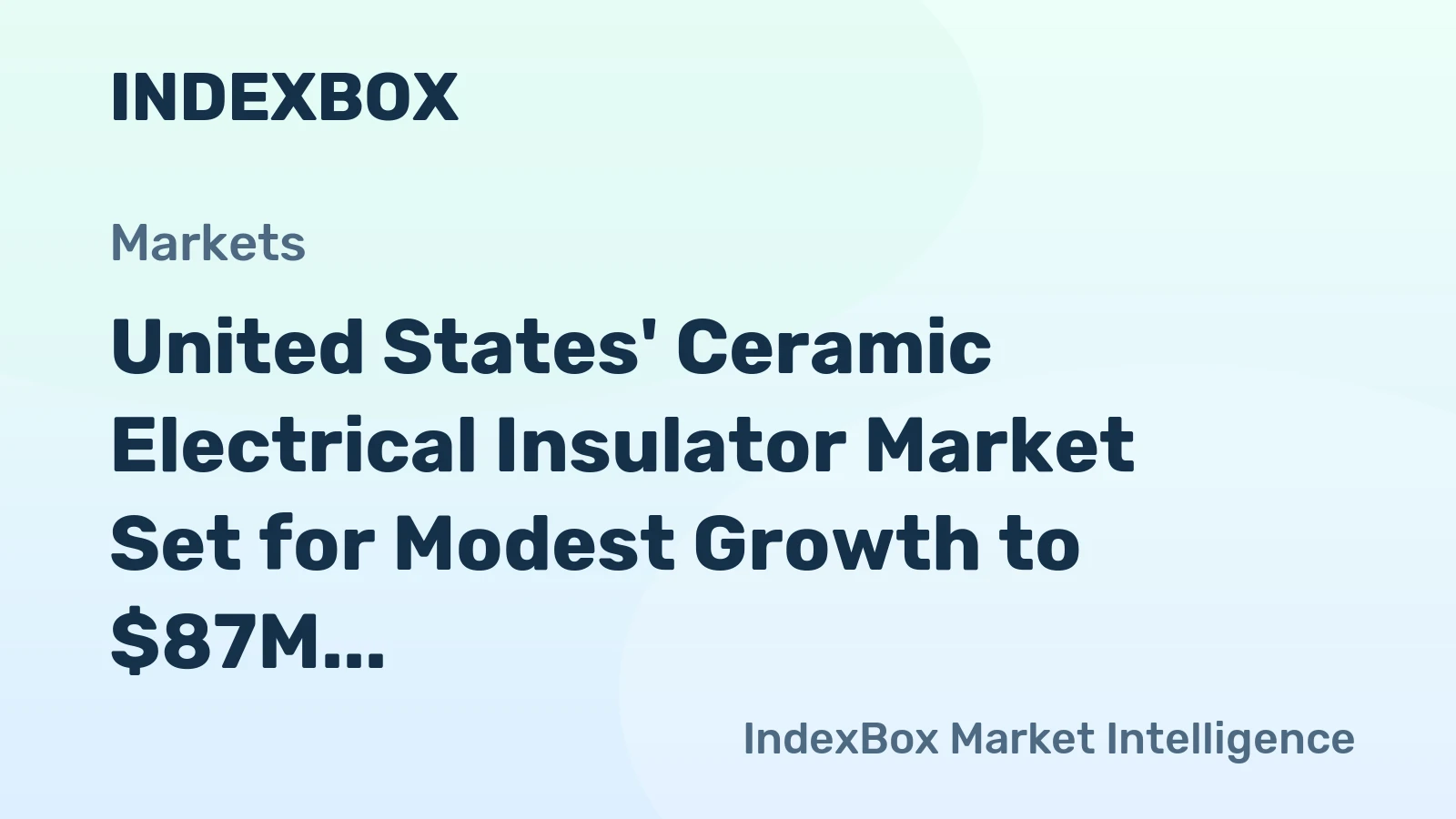 United States' Ceramic Electrical Insulator Market Set for Modest Growth to $87M and 698M Units